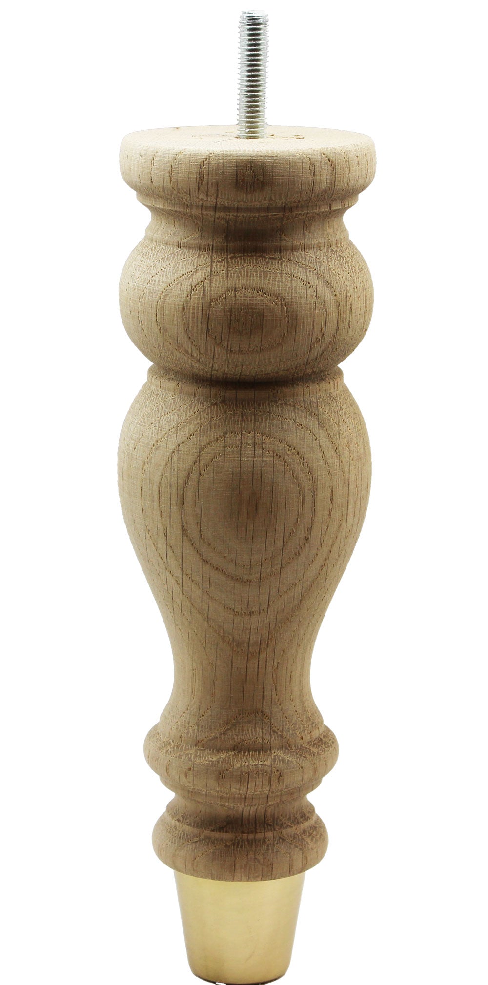 Abingdon Oak Turned Furniture Legs with Brass Cups – Heritage Components