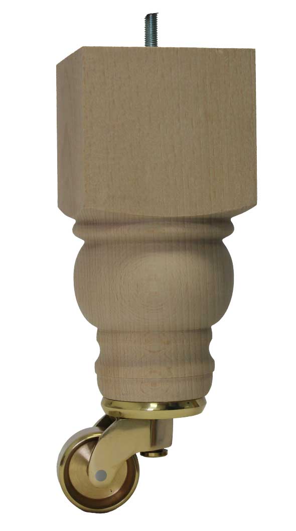 Colmar Wooden Furniture Legs with Castors – Heritage Components