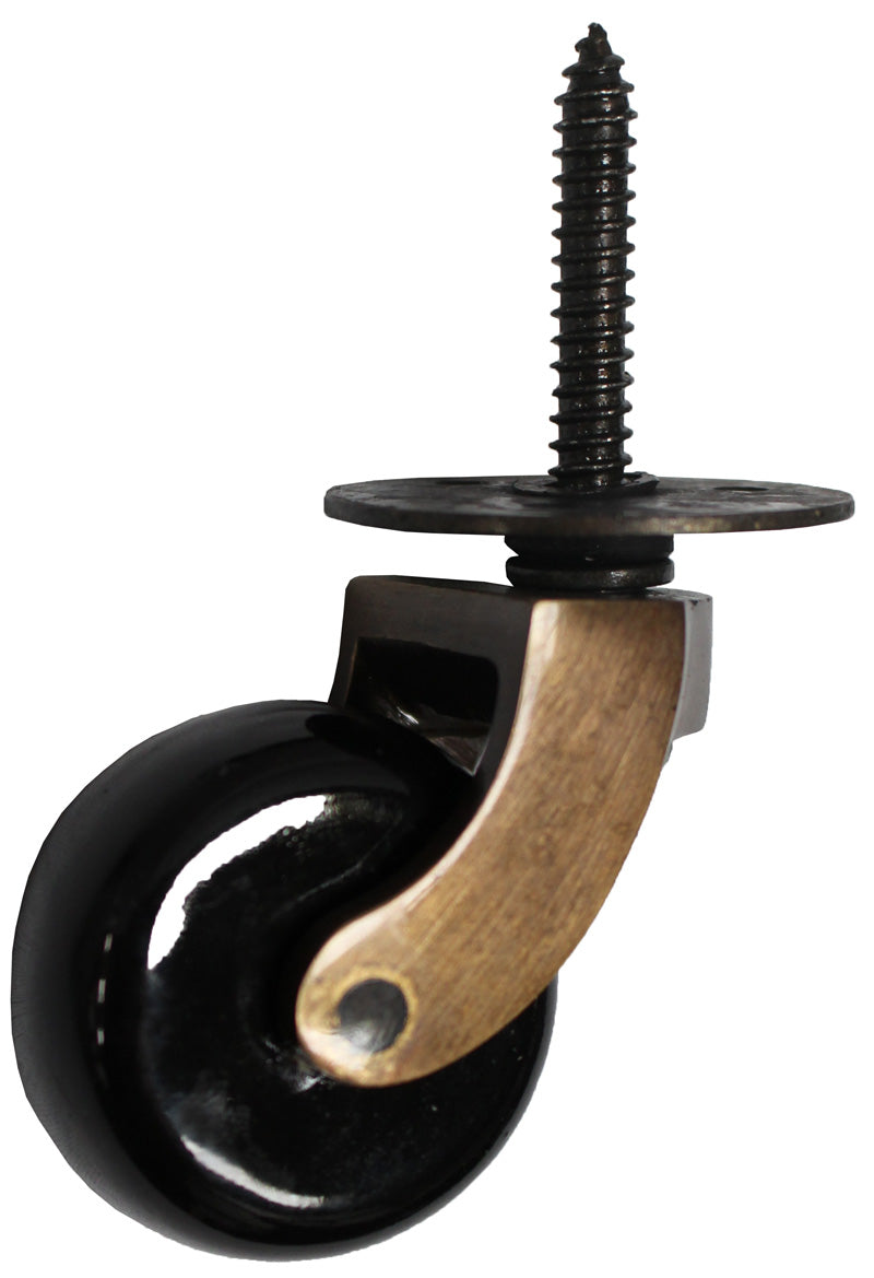 Antique Screw Castor with Black Ceramic Wheel | Cabinet Castors ...