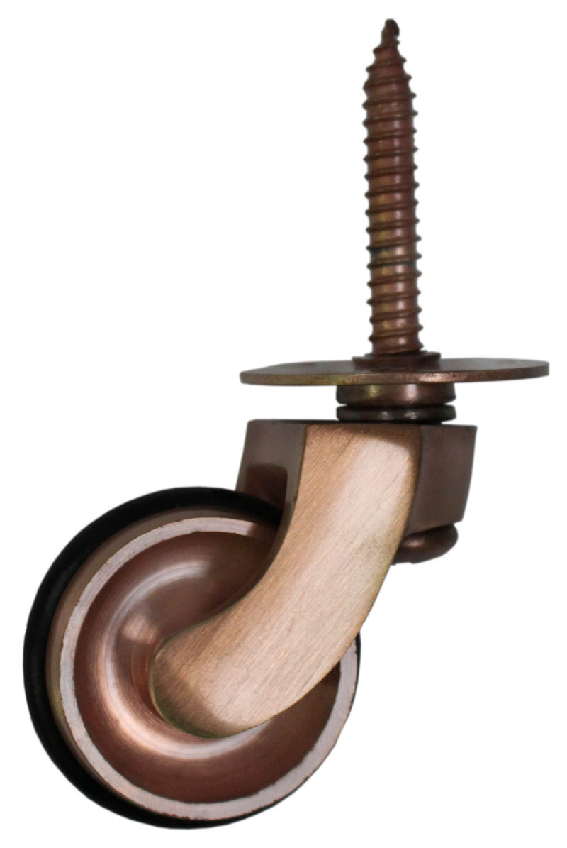 Copper Screw Castor with Rubber Tyre | Table Castors – Heritage Components